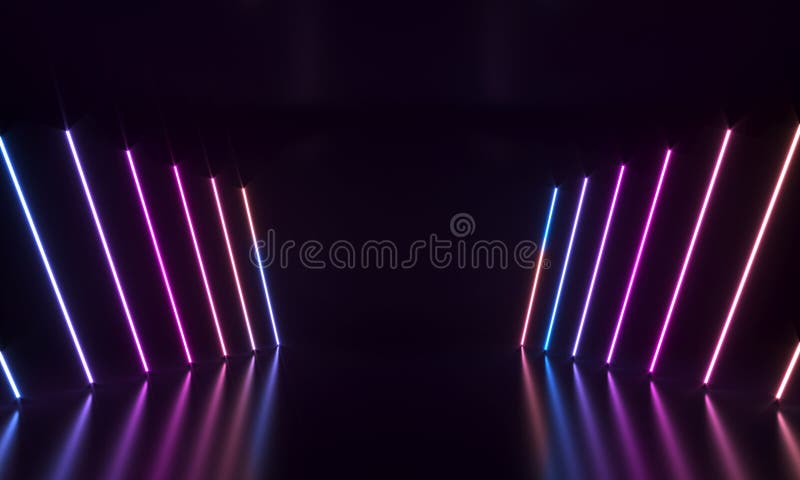 Abstract Neon Shapes Hologram Led Strip Shape Stock Illustration ...