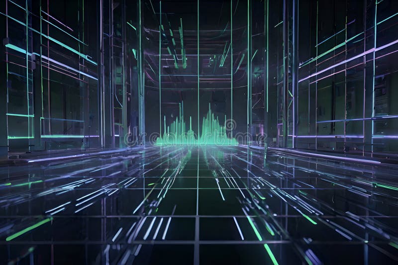 Abstract Neon Soundwave Design with Vibrant Energy and Rhythmic Flow ...