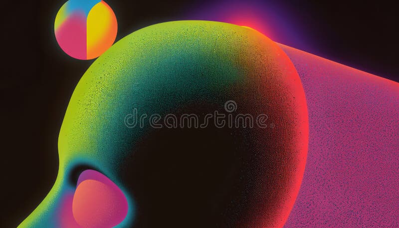Abstract Neon Sphere Composition: Vibrant Gradient Colors and Textured ...