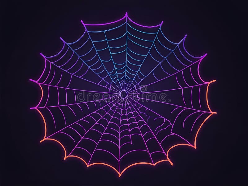 Abstract Neon Spider Web Neon Icon. Simple Icon Elements of Halloween ...