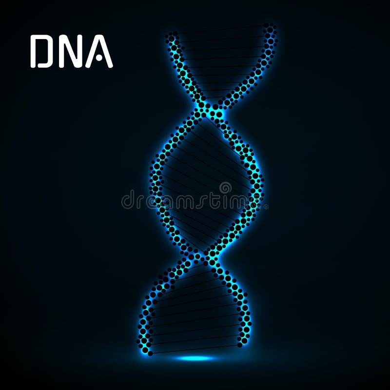 Abstract Neon Spiral of DNA, Glowing Molecular Background and Science ...