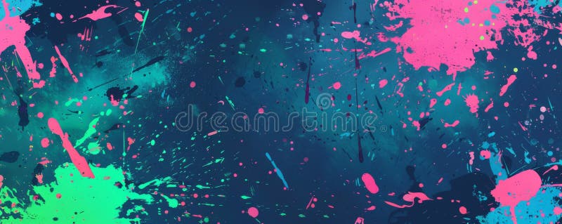 Abstract Neon Splatter Paint Pattern on Dark Background with Vibrant ...