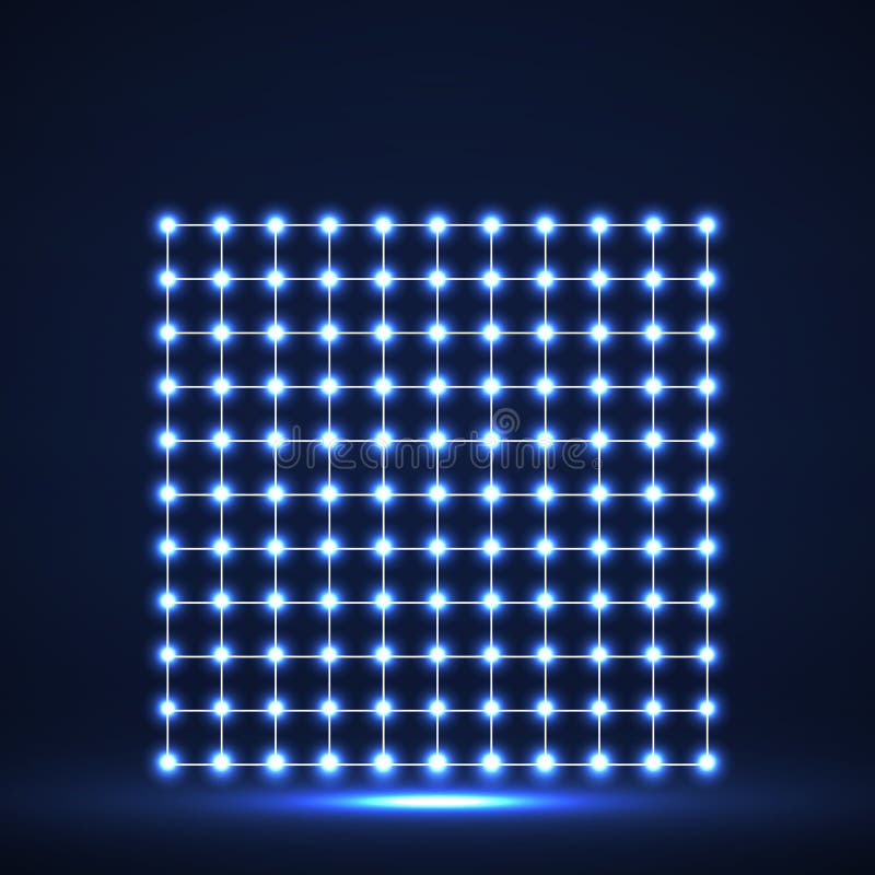Abstract Neon Square with Glowing Grid Stock Vector - Illustration of ...