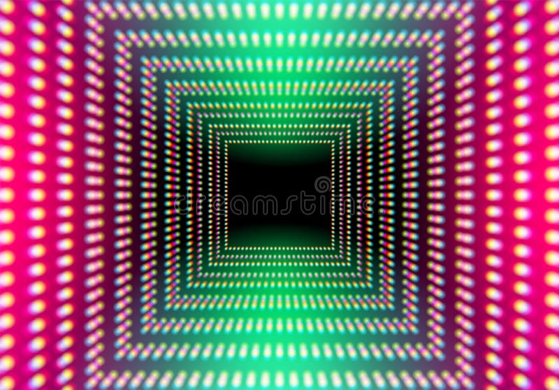 Abstract Neon Square with Grid of Glowing Lights Stock Vector ...