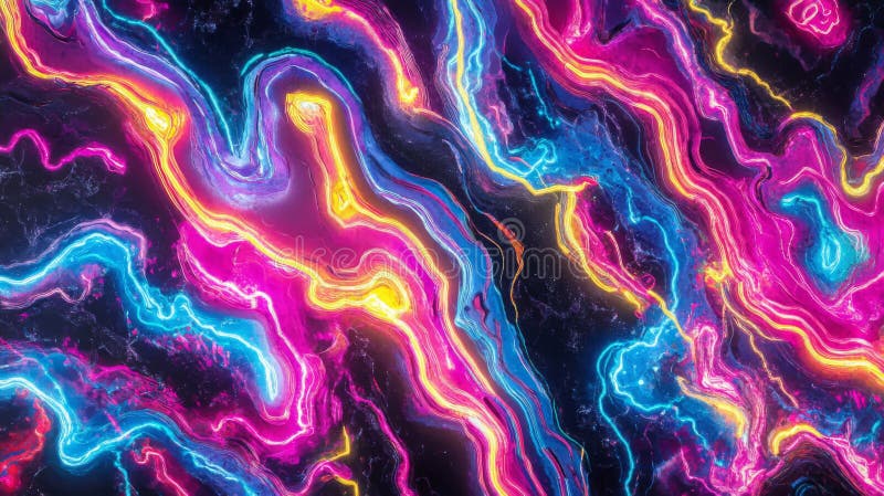 Abstract Neon Swirls Vibrant Colors Dynamic Energy Stock Illustration ...