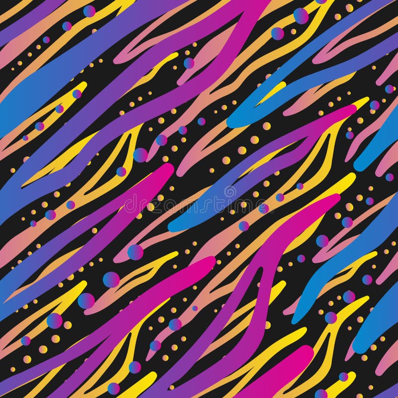 Abstract Neon Texture with Wavy Diagonal Lines Stock Illustration ...