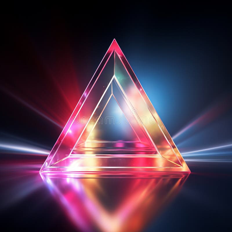 Abstract Neon Triangle on Black Background Vector Illustration Stock ...