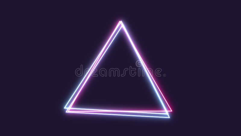 Abstract Neon Triangle, Fluorescent Light. Loop Animation. Stock ...
