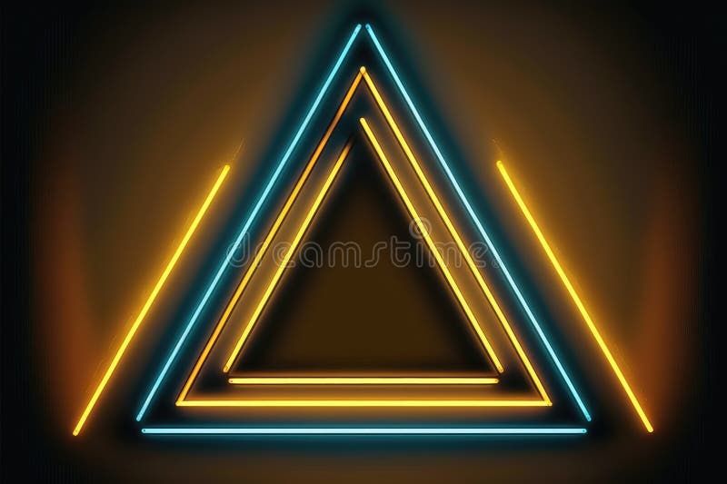 Abstract of Neon Triangle Shape Isolated on Background in Spotlight ...