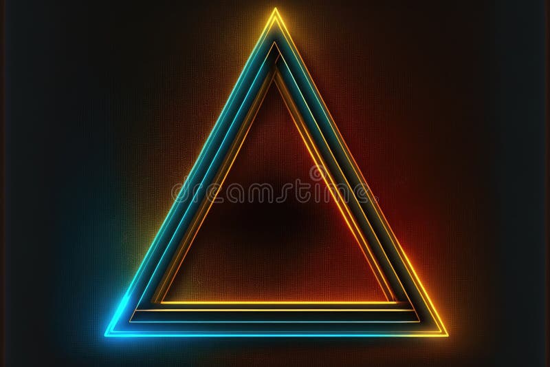 Abstract of Neon Triangle Shape Isolated on Background in Spotlight ...