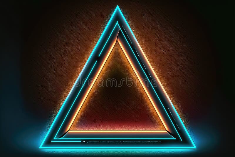 Abstract of Neon Triangle Shape Isolated on Background in Spotlight ...