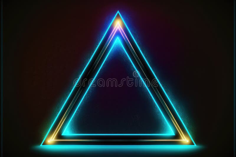 Abstract of Neon Triangle Shape Isolated on Background in Spotlight ...