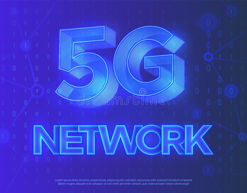 Abstract Neon Vector Illustration. Innovative 5th Generation Network ...
