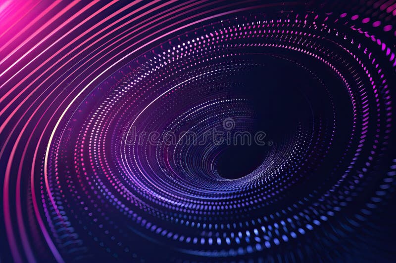 Abstract Neon Vortex with Dotted Pattern, Futuristic Design, Copy Space ...