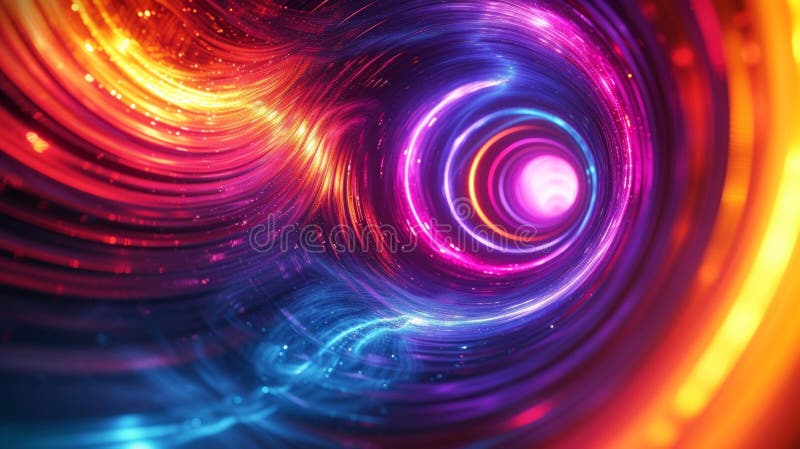 An Abstract Neon Vortex, a Whirlpool of Luminescent Colors and Energy ...