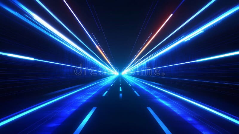 Abstract Neon Wallpaper Glowing Blue Dynamic Lines Over A Black Background A Light Drawing