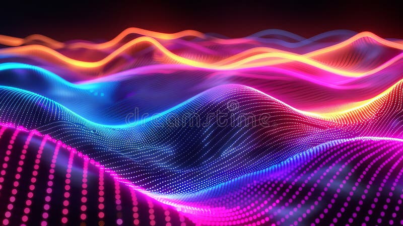 An Abstract Neon Wallpaper With Glowing Dynamic Lines Over A Black Background A Light Drawing