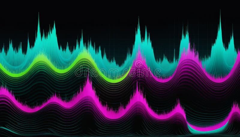 Abstract Neon Wave Background: Vibrant 3D Digital Art with Glowing ...