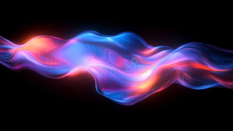 Abstract Neon Wave Flowing through Dark Space Stock Illustration ...