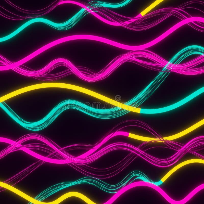 Abstract Neon Wave Pattern Background Stock Illustration - Illustration ...