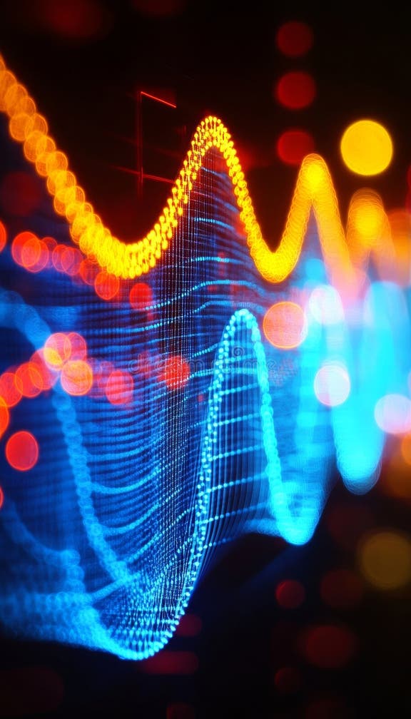 Abstract Neon Wave Visualization, Glowing Light, Flowing Structures and ...