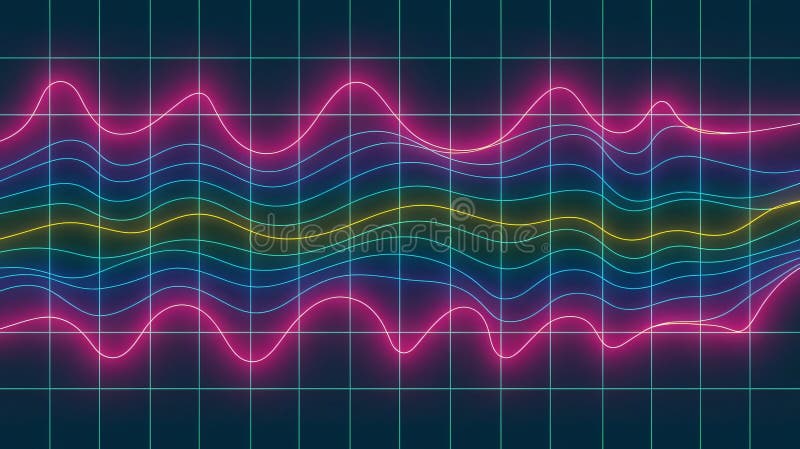 Abstract Neon Waveform Background, Colorful Good Resolution Stock Photo ...