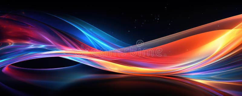 Abstract Neon Waves Background, Pattern of Glowing Fast Motion in ...