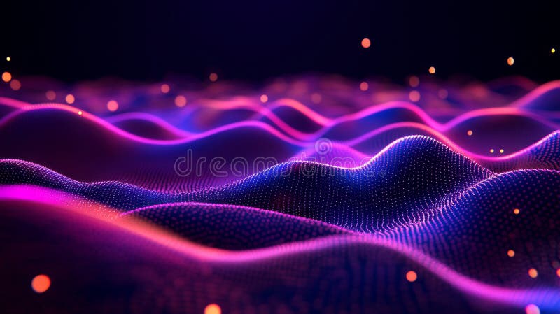 Abstract Neon Waves with Dynamic Colors and Energy in a Futuristic ...
