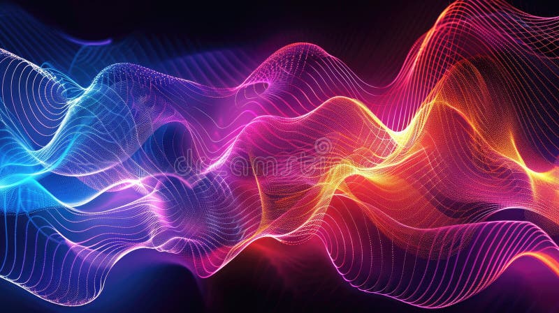 Abstract Neon Waves Offer a Mesmerizing Visual Experience with Vibrant ...