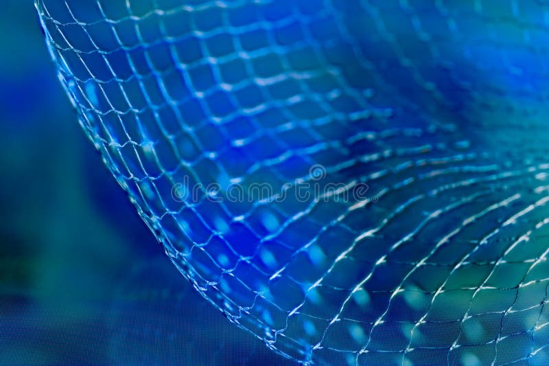Abstract Net Detail with Reflection on Artistic Background in Blue Tone ...
