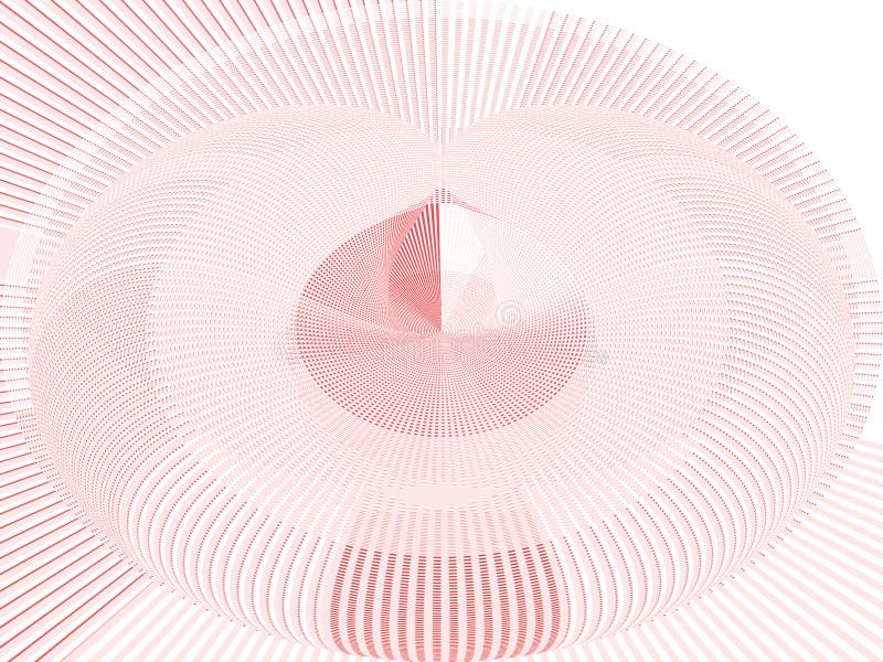 Abstract Net Ring. 3d Torus Sphere Shape in Pink on White. Donut Grid ...