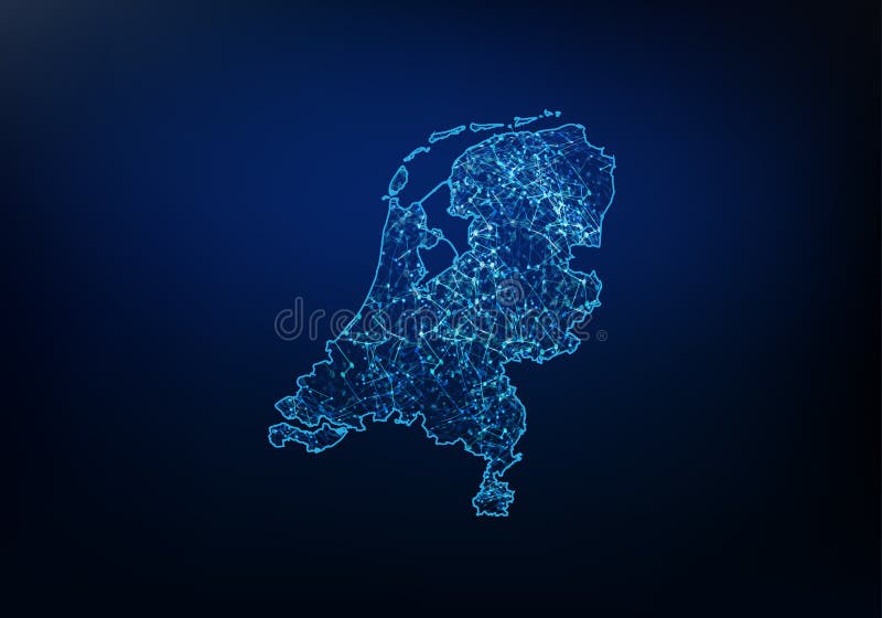 Abstract of Netherlands Map Network, Internet and Global Connection ...