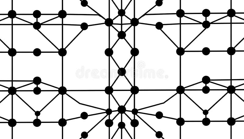 Abstract Network Background Black Nodes Connected Lines Grid Structure ...