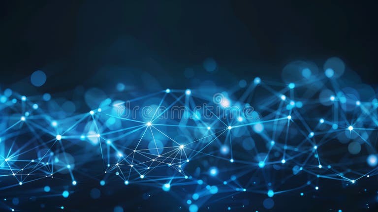 Abstract Network Background: Blue Plexus, Data Connection, Digital ...