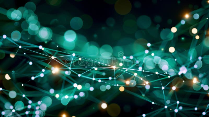 Abstract Network Background: Data Connection, Neural Network, Tech ...