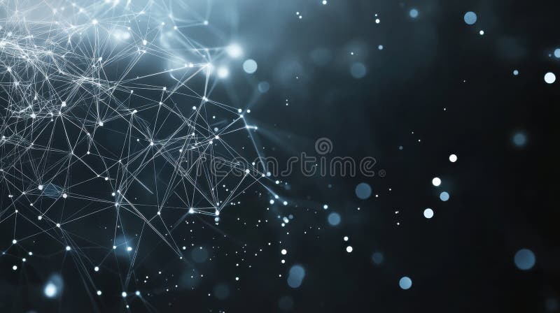 Abstract Network Background with Glowing Nodes and Connections. Concept for Science, Technology ...