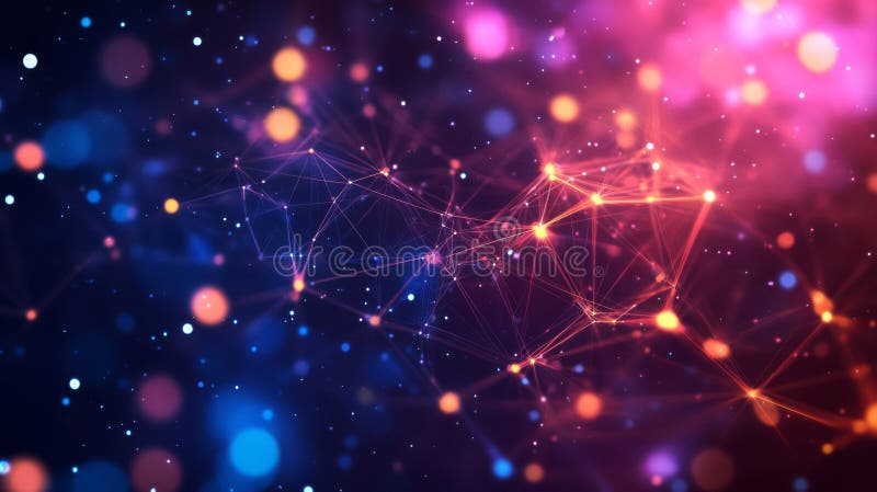 Abstract Network Background with Glowing Pink and Blue Nodes Stock ...