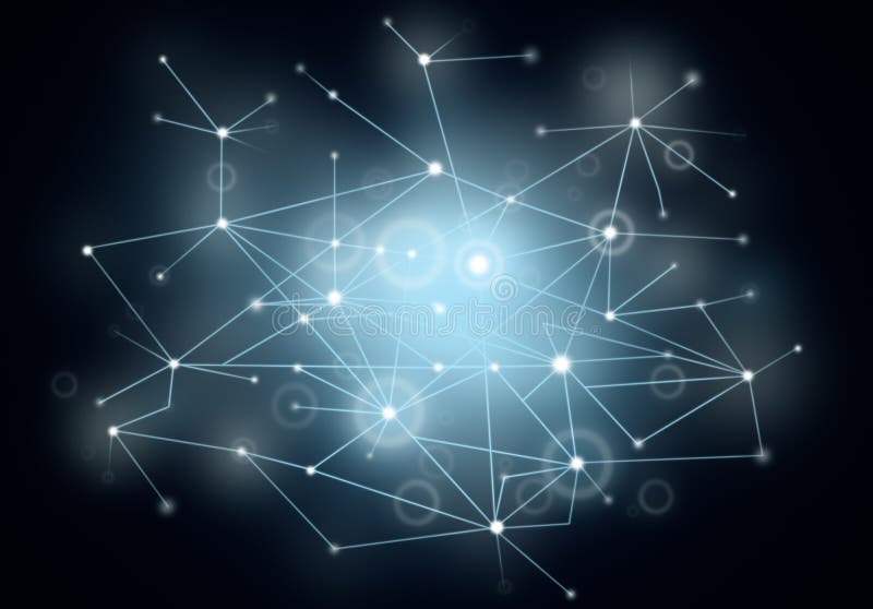 Abstract Network Background with Lines on Black Stock Illustration ...