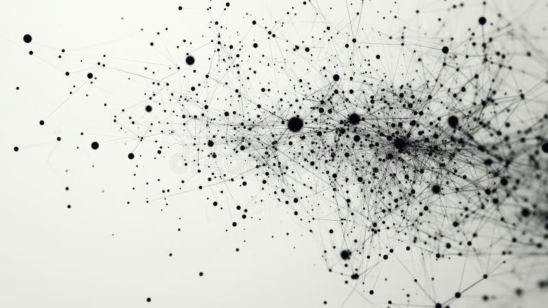 Abstract Network of Black Dots and Lines - Minimalist Connection Design ...