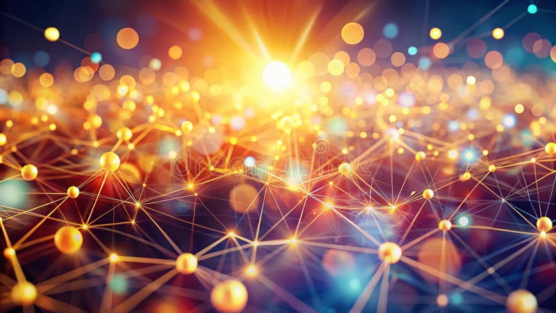 Abstract Network of Bokeh Lights a Visual Representation of Connections ...