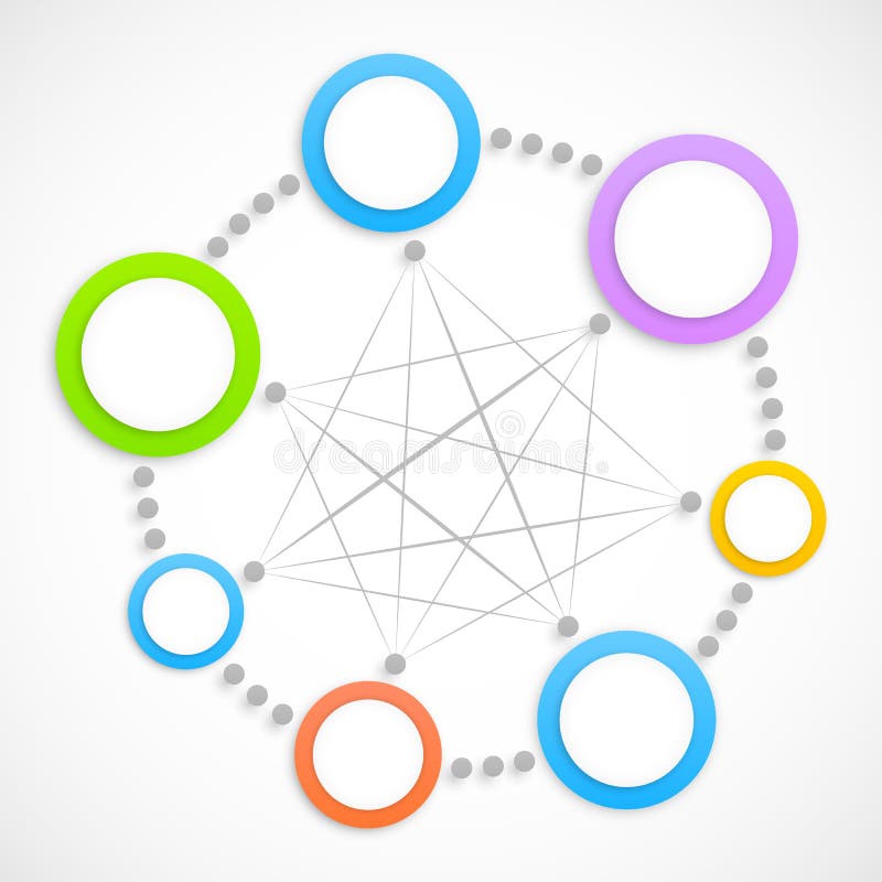 Abstract Network with Circles 3D Stock Vector - Illustration of ...