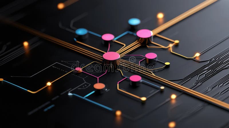 Abstract Network Circuit Design Concept Stock Illustration ...