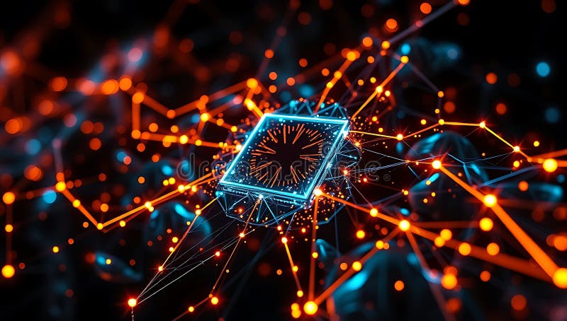 Abstract Network Clockwork Core Digital Technology Stock Illustration ...