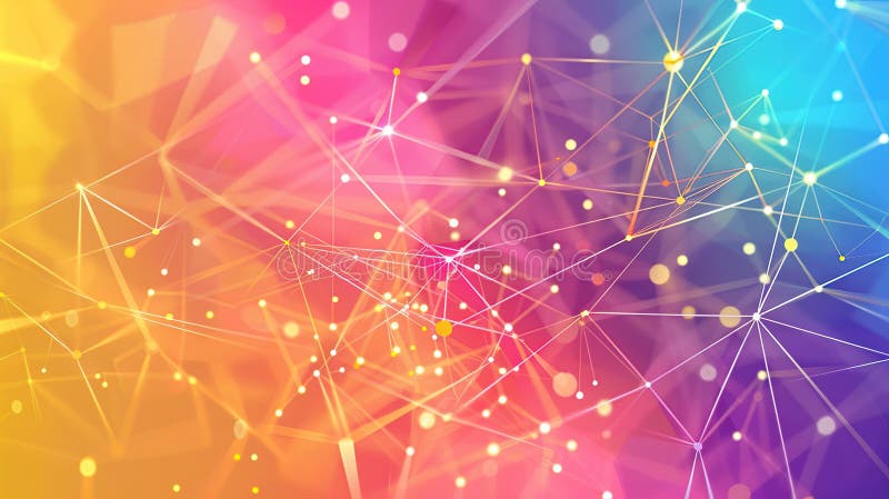 Abstract Network with Colorful Background Stock Illustration ...