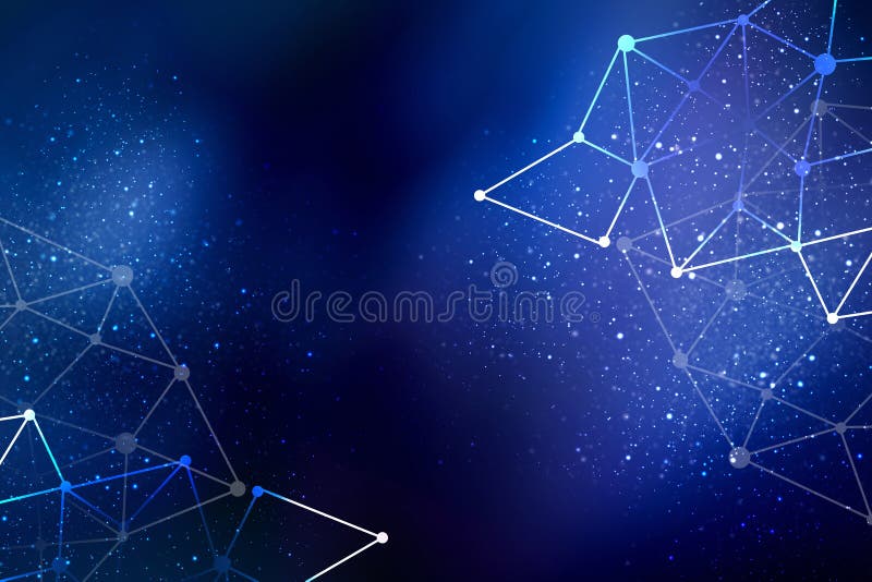 Abstract Network Concept Background. Neural Networks Blue Background ...