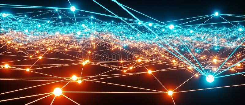 Abstract Network Concept Line Connection Stock Illustration ...