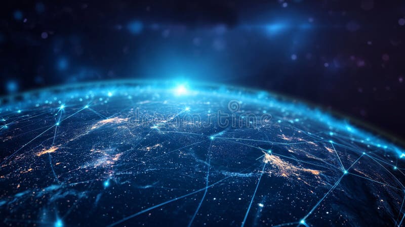Abstract Network Concept with World Globe. Internet and Global ... Abstract Network Concept with World Globe. Internet and Global ...