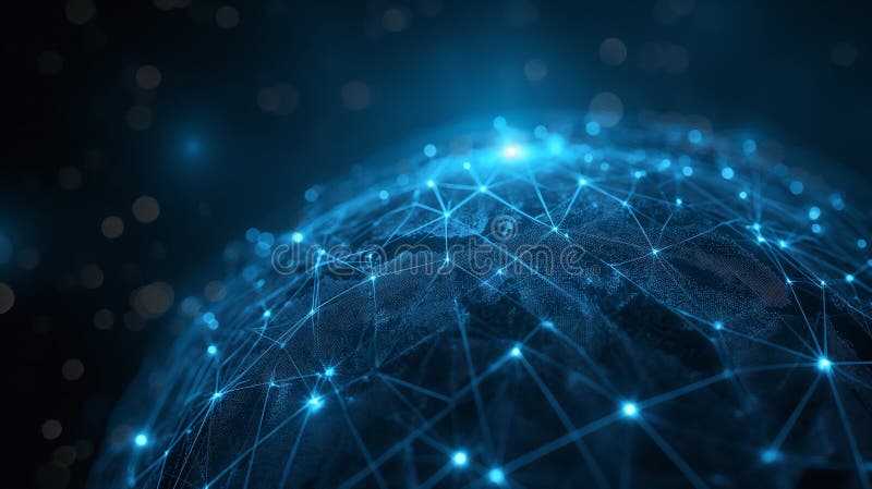 Abstract Network Concept with World Globe. Internet and Global ... Abstract Network Concept with World Globe. Internet and Global ...