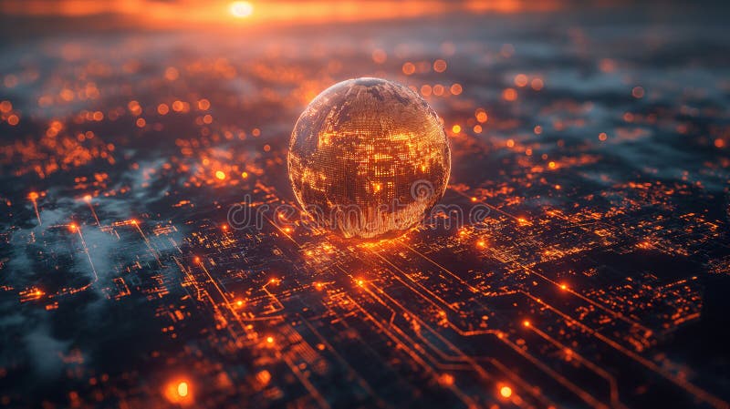 Abstract Network Concept with World Globe. Internet and Global ... Abstract Network Concept with World Globe. Internet and Global ...