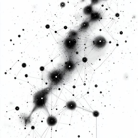 Abstract Network of Connected Black Nodes on a Light Background Stock Photo - Image of artistic ...